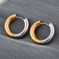 5Pair Two Tone 304 Stainless Steel Hinged Hoop Earrings for Women ...