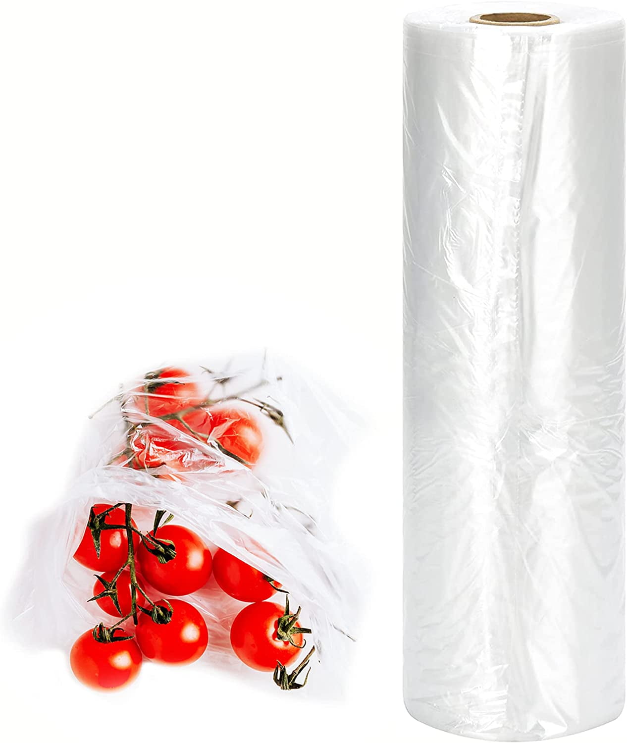 Plastic Produce Bags for Fruits Vegetable Bread, Food Storage Bags, 16 ...