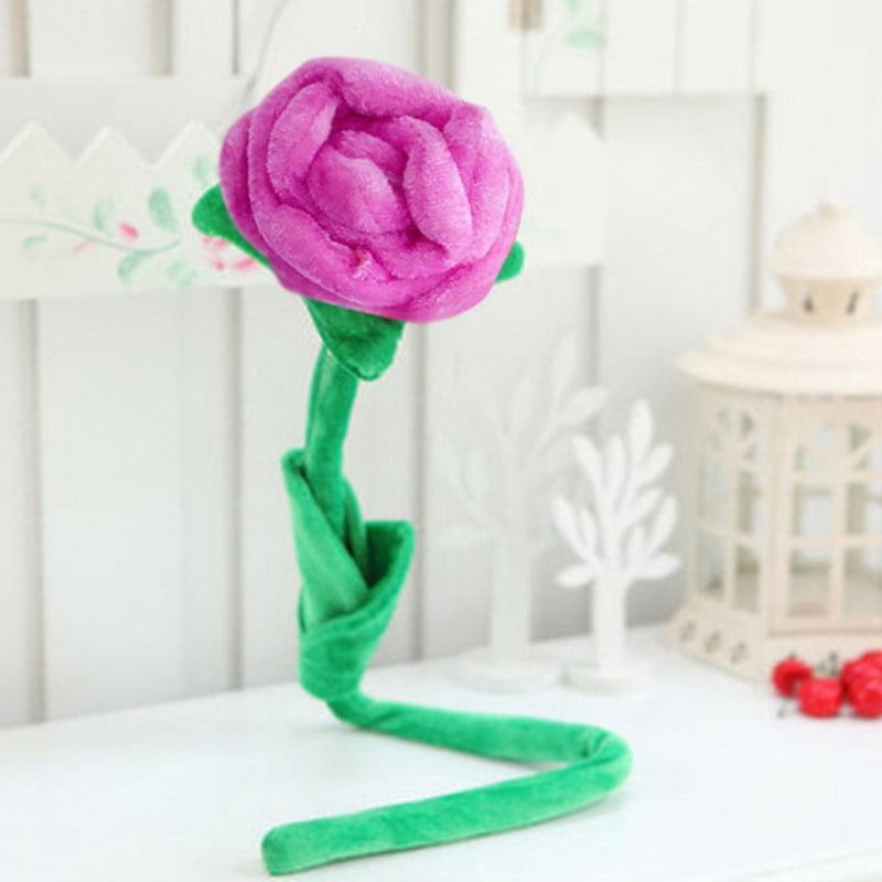 30cm Plush Rose Flower Bendable Stems Colorful Stuffed Rose Flower Toy ...