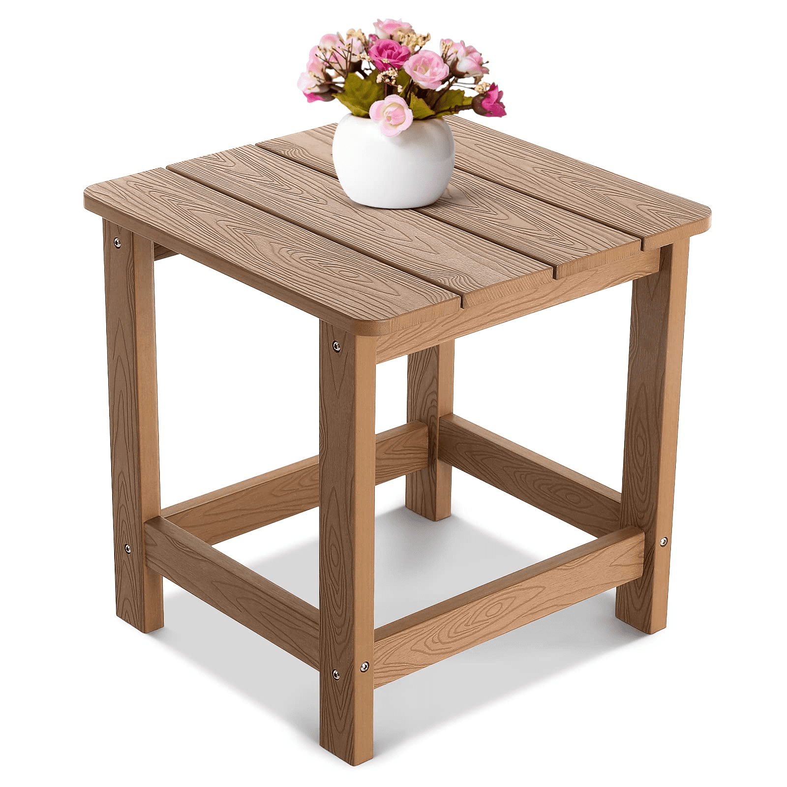 LGHM Outdoor Side Table, All Weather Resistant Square Patio Table for ...