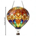 2D Hot Air Balloon Solar Light, Stained Glass Style Hanging Lamp ...