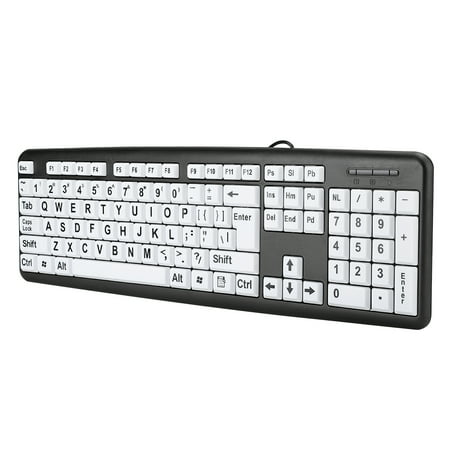 Large Print Wired Keyboard High Contrast Wired Keyboard Lightweight ...