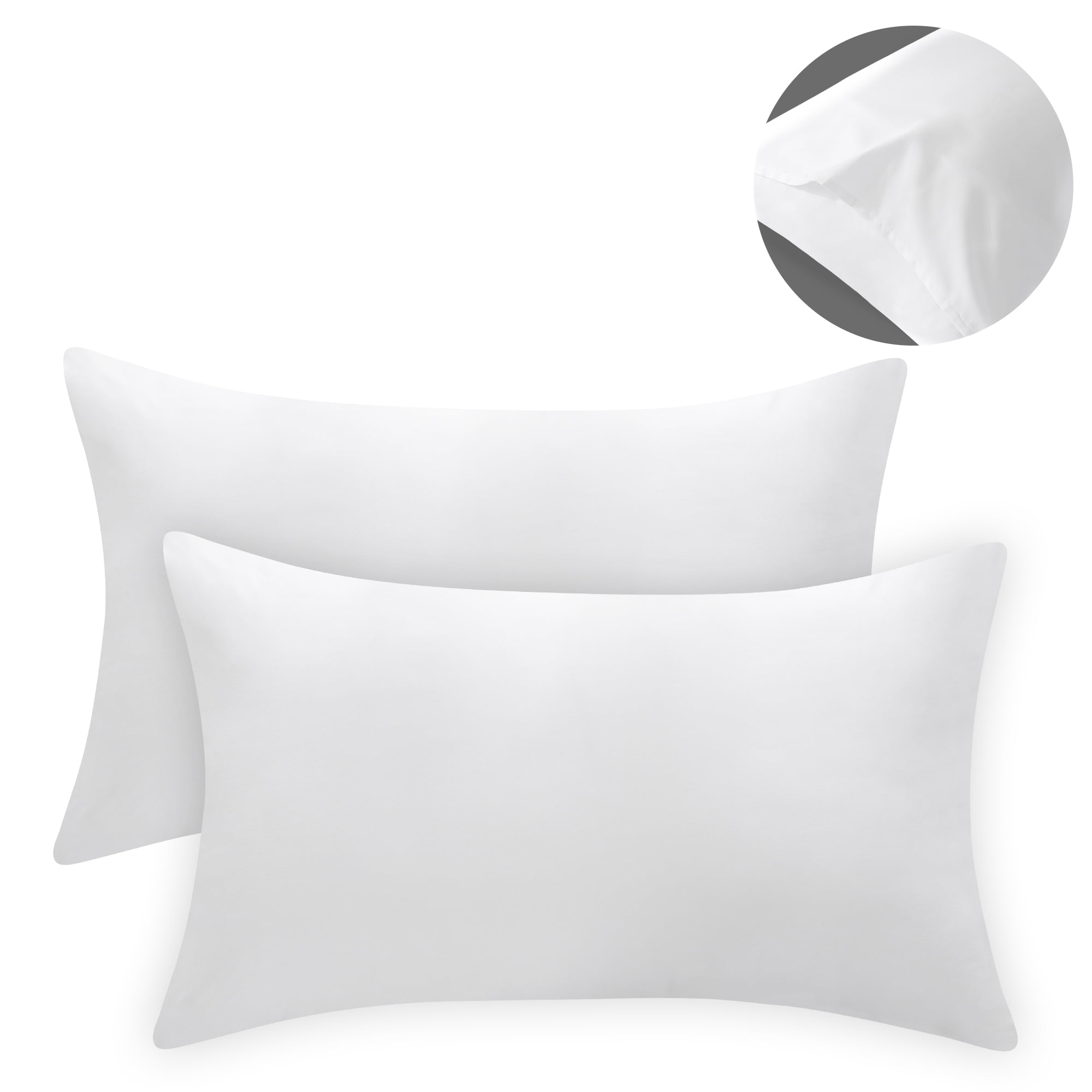 RUIKASI Pillowcases Standard Size Set of 2 - Soft White Standard Pillow ...