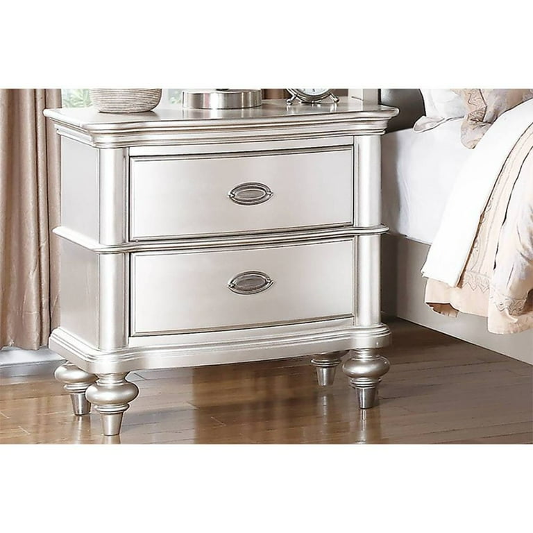 White silver bedside table store