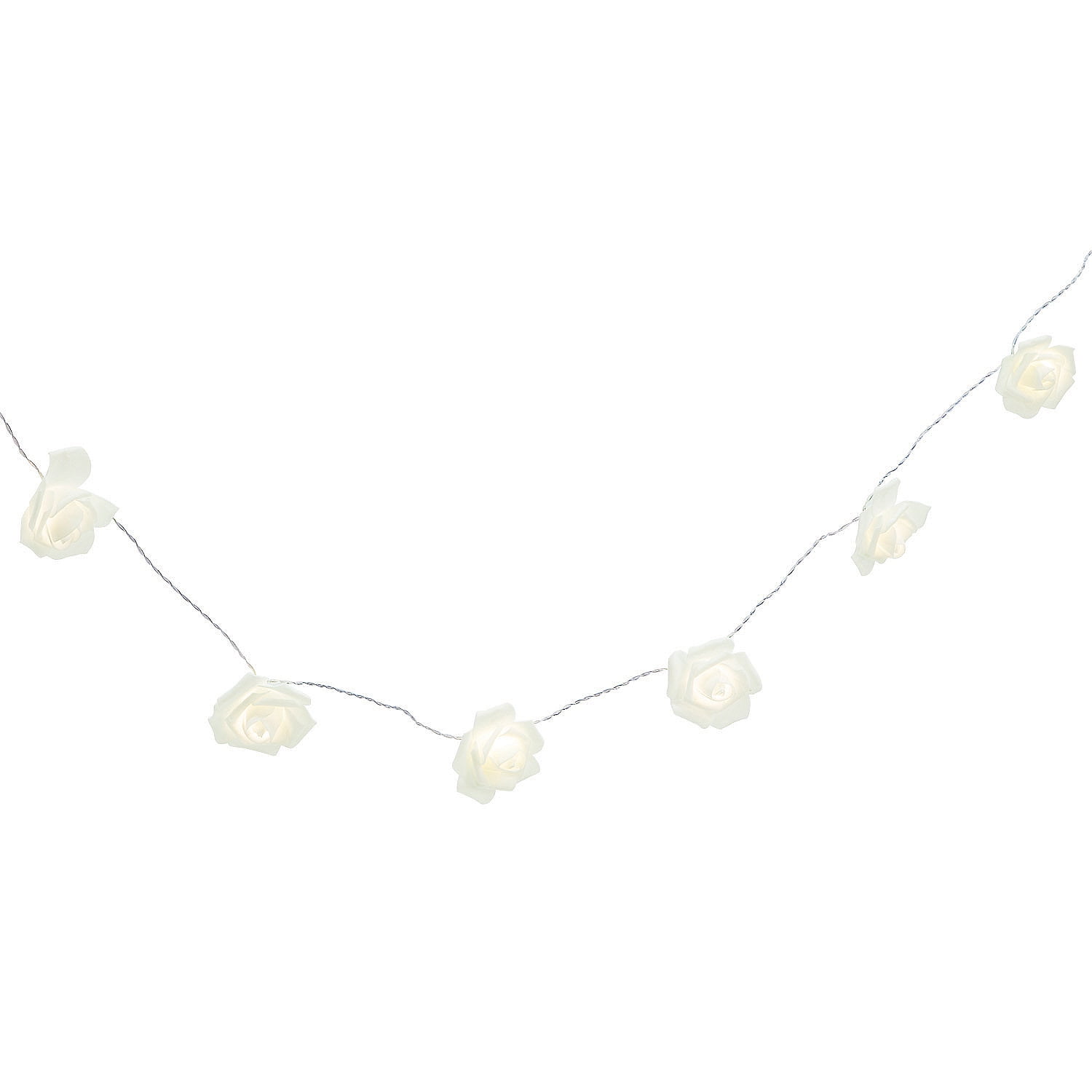 White Lighted Rose Strand 8Ft - Home Decor - 1 Piece - Walmart.com