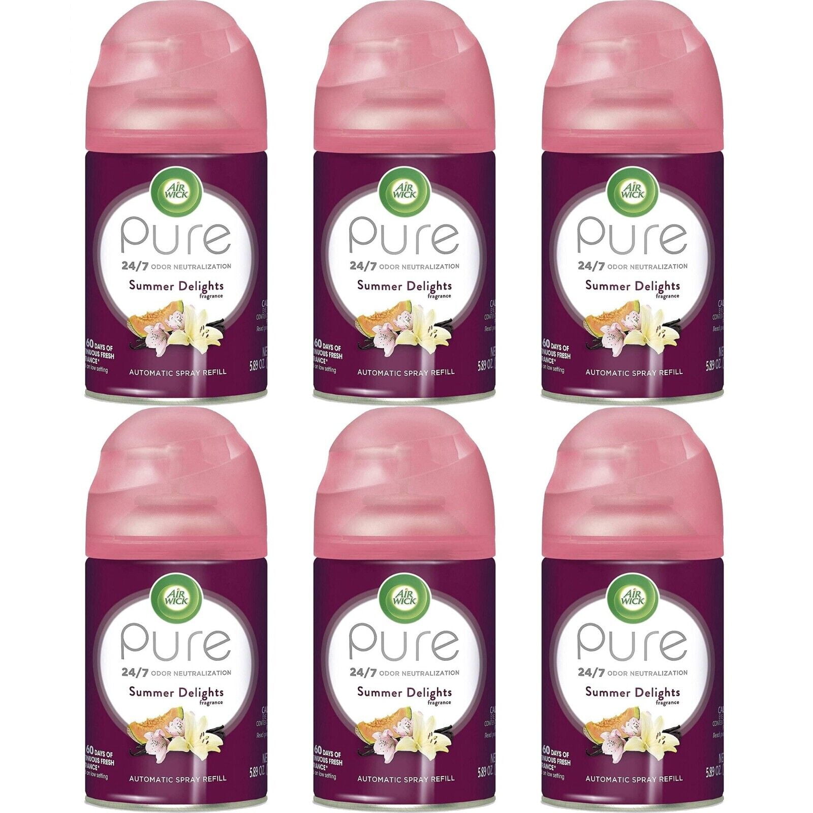 Air Wick Automatic Air Freshener Spray Refill, 6ct, Summer Delights ...