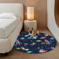 Area Rug 36in, Space Planet Cartoon Rocket Floor Carpet Living Room Rug ...
