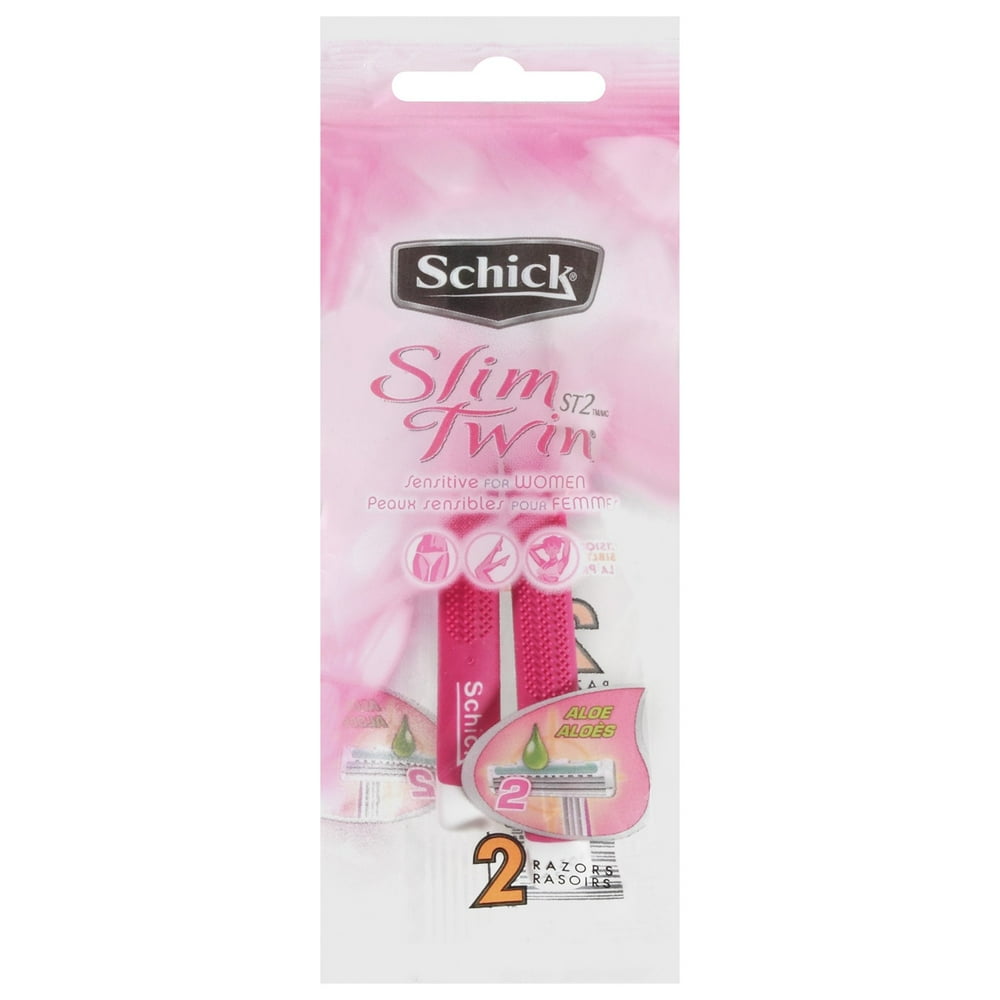 Schick Slim Twin ST 2 Disposable Razors for Women Sensitive Skin ...