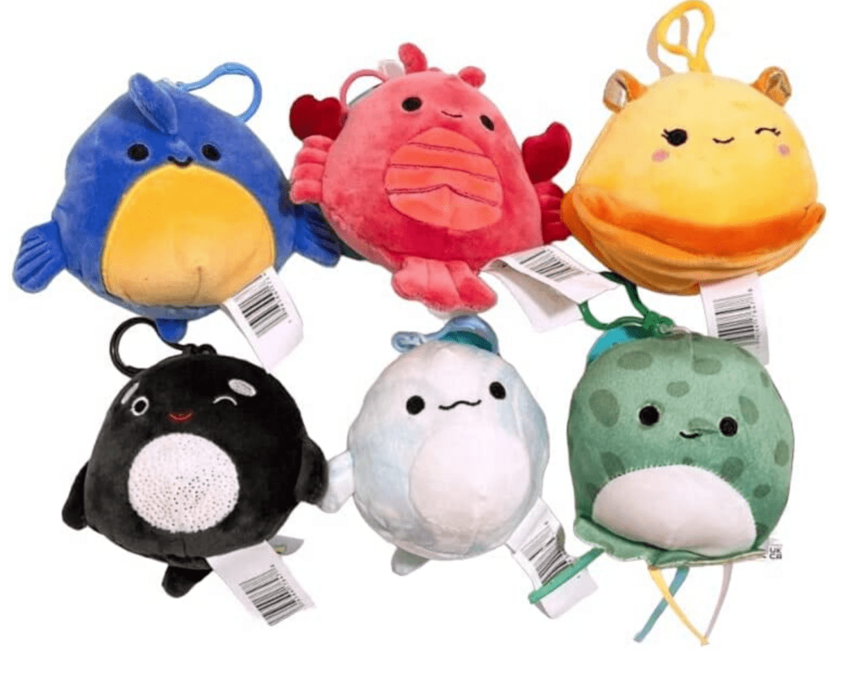 Squishmallows Kellytoy 3.5" Assorted Squad Clip On Keychain Mini Plush ...