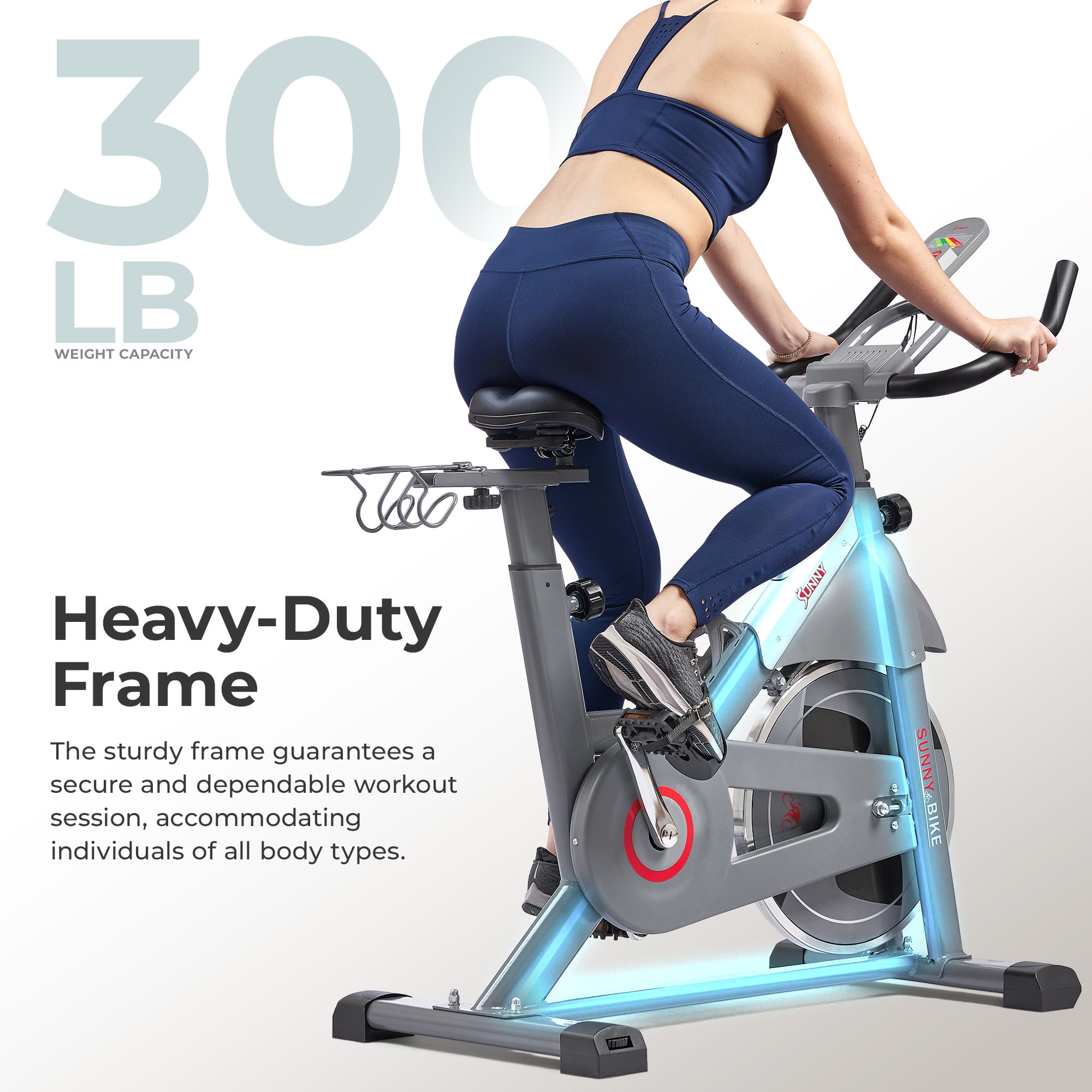 Sunny Health Fitness Indoor Cycling Magnetic Exercise Bike with Dumbbell Holder Smart Bluetooth FREE SunnyFit App SF B123033 Walmart