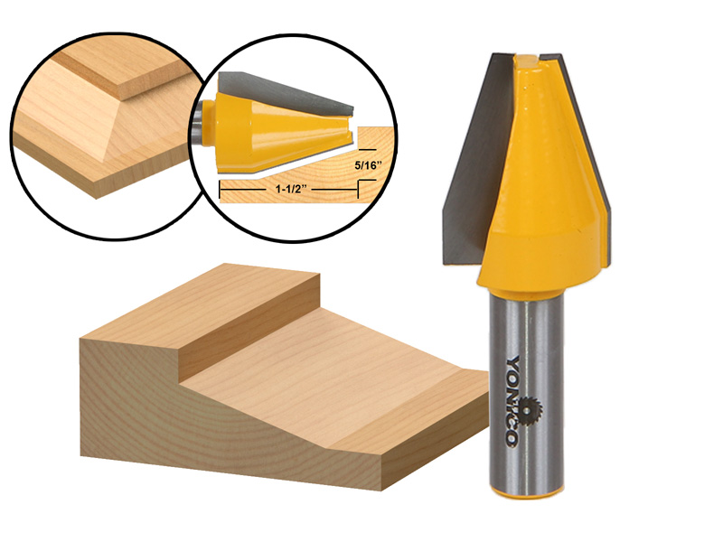 Yonico Panel Raiser Router Bit - Vertical - Bevel Design - 1/2" Shank ...