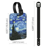 WIRESTER 2pcs Set PU Leather Luggage Tags Privacy Label Flap for Travel Suitcase Baggage - Cafe ...