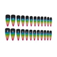 24 Pieces Medium Almond-Shaped Press on Nails - 3D Embossed French ...