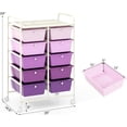 10 Drawers Rolling Cart, Classroom Organizers, Storage Cart with Wheels ...