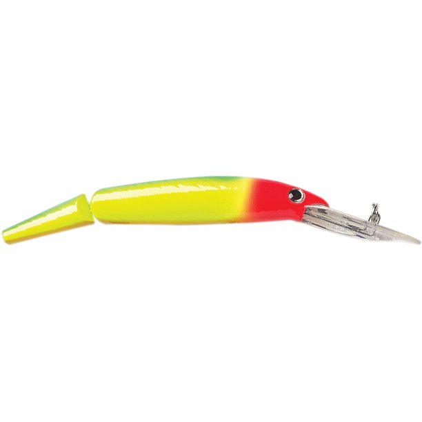 P-Line Predator Minnow Universal Hard Fishing Bait, Chartreuse/Red ...