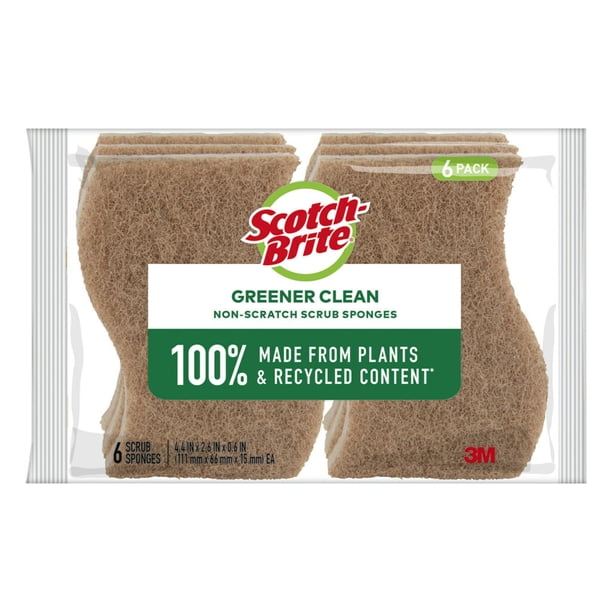 Scotch-Brite Greener Clean Non-Scratch Scrub Sponges, 6 Scrubbing ...