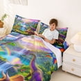 Aikeke Cartoon Dinosaur Bed Sheets 4-Piece, Rainbow Jungle Butterfly ...