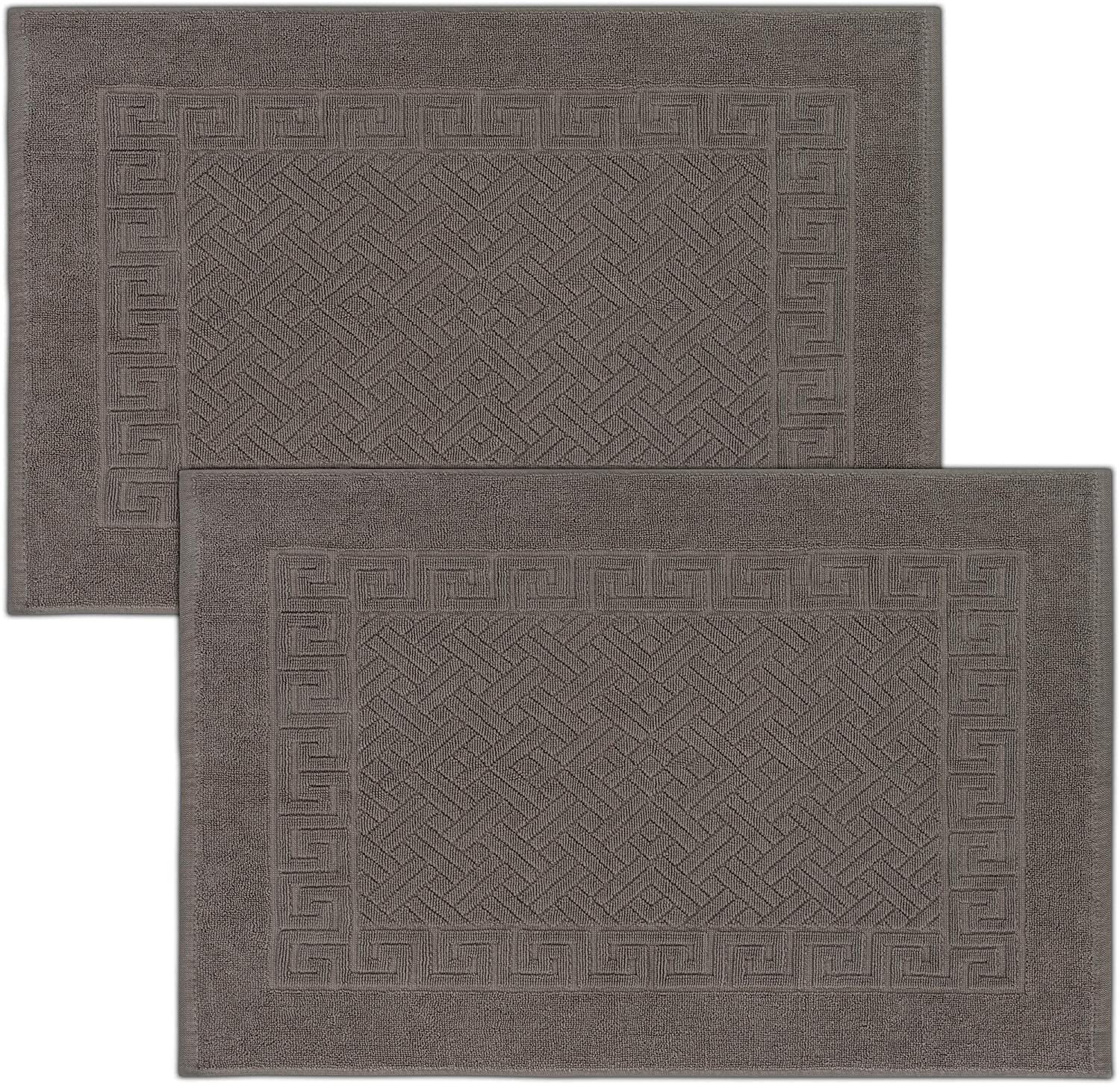 Adobella 2 Towel Bath Mats, 100% Cotton Jacquard Design, 20 x 30 inches ...