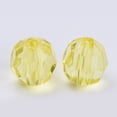 50g Transparent Acrylic Beads Faceted Round Yellow 6x5.5mm Hole: 1.7~1 ...