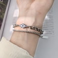 925 Sterling Silver Double Chain Star Bracelet,Double Layer Star ...
