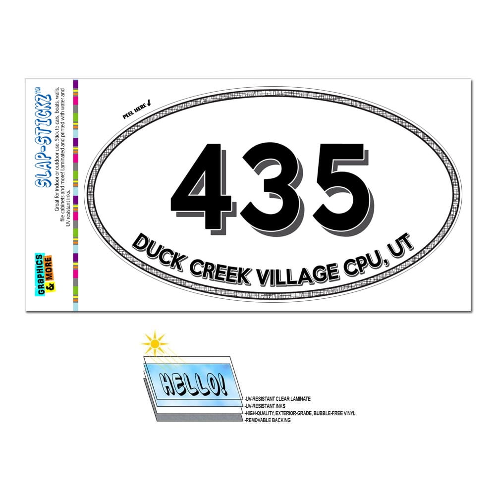 435 - Duck Creek Village Cpu, UT - Utah - Oval Area Code Sticker ...