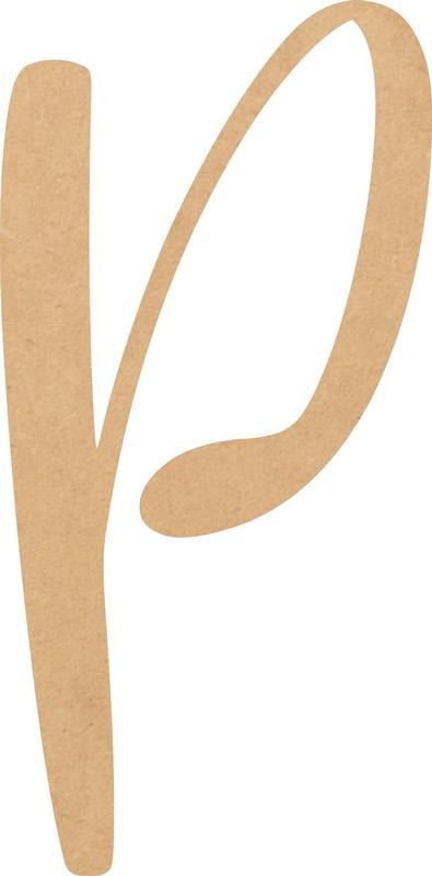 Unfinished Script Wood 7'' Tall Nicholia Letters Alphabet P, Paintable ...