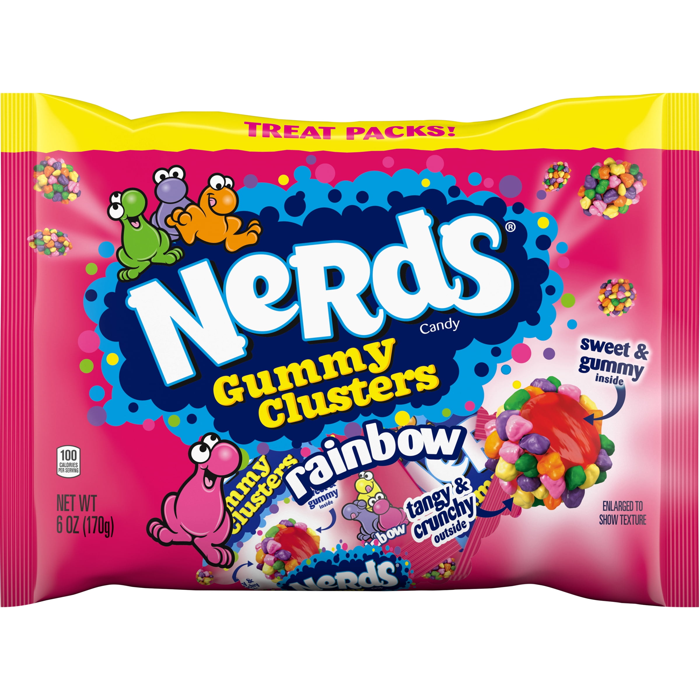 Rainbow Nerds Gummy Clusters, Halloween Themed Candy Treat Packs, 6 oz ...