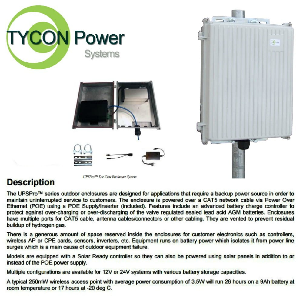 Tycon Power (UPS-DC1224-9) UPS Pro Outdoor Backup Power System 12V 9AH ...