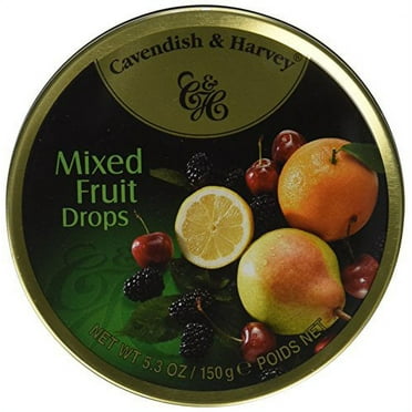 Cavendish & Harvey, Sour Cherry Hard Candy Drops, 7 Ounce Tin, Citrus ...
