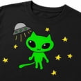 Alien Cat Graphic T-Shirt, Unisex Cotton Tee, UFO Space Design, Sizes S ...
