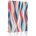 Abstract Stripes Canvas Wall Art for Living Room, Geometric Curves Teal ...