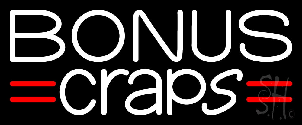 Bonus Craps 2 LED Neon Sign 10 x 24 - inches, Black Square Cut Acrylic ...