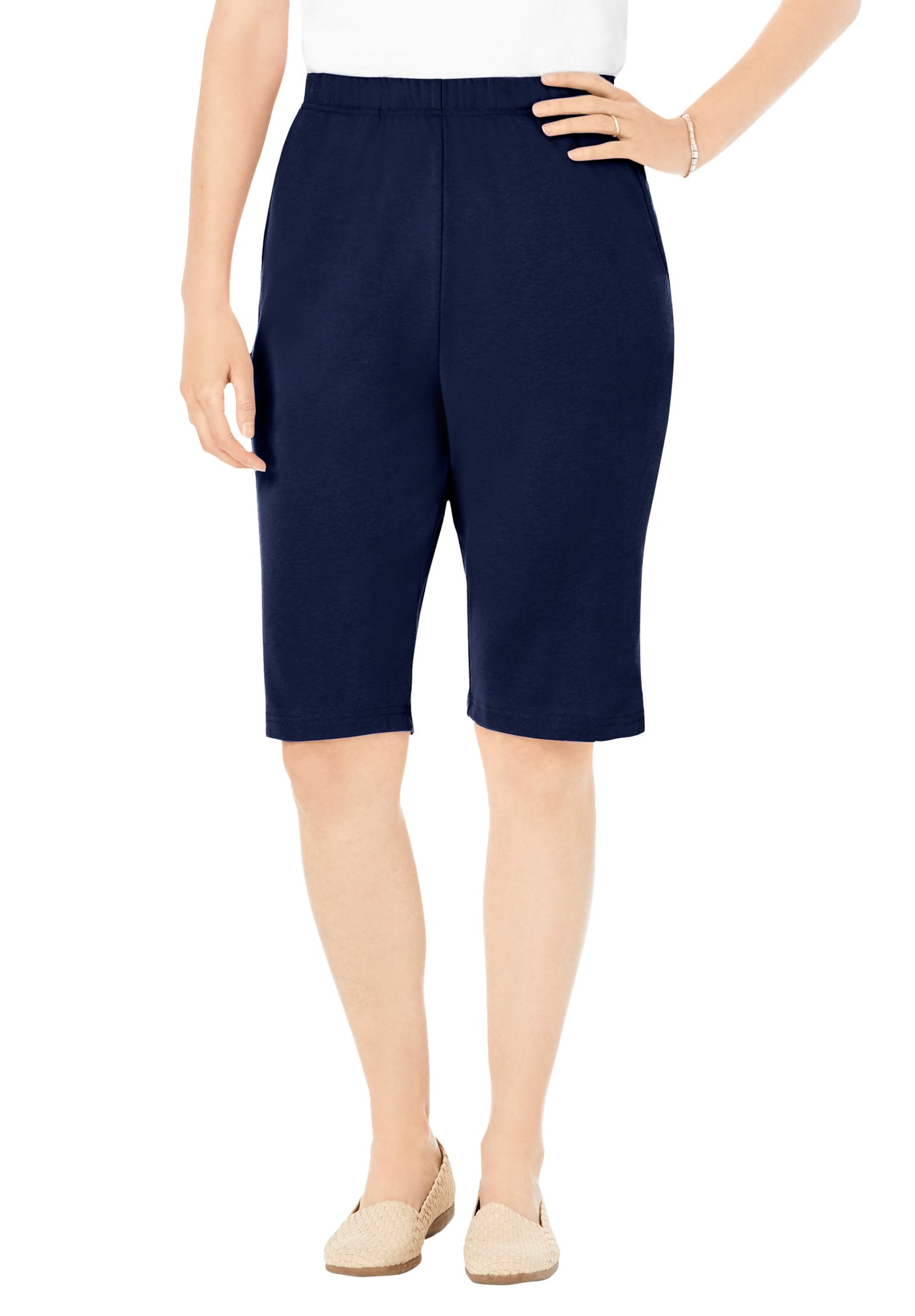 Woman Within Woman Within Womens Plus Size 7 Day Knit Bermuda Shorts