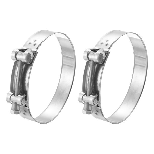 Unique Bargains T-Bolt Hose Clamp 2Pack 140-148mm 304 Stainless Steel ...