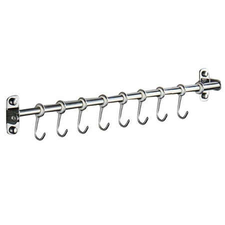 Kitchen Sliding Hooks Stainless Steel Hanging Rack Rail Kitchen Tools ...