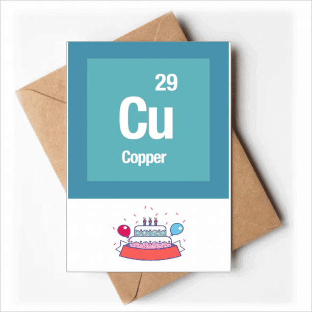CU cobre elemento químico ciencia Tarjetas de cumpleaños en sobres en ...