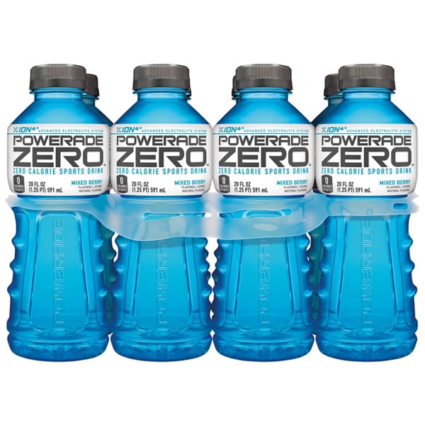 Powerade Zero Mixed Berry Sports Drink 20 oz Plastic Bottles - Pack of ...