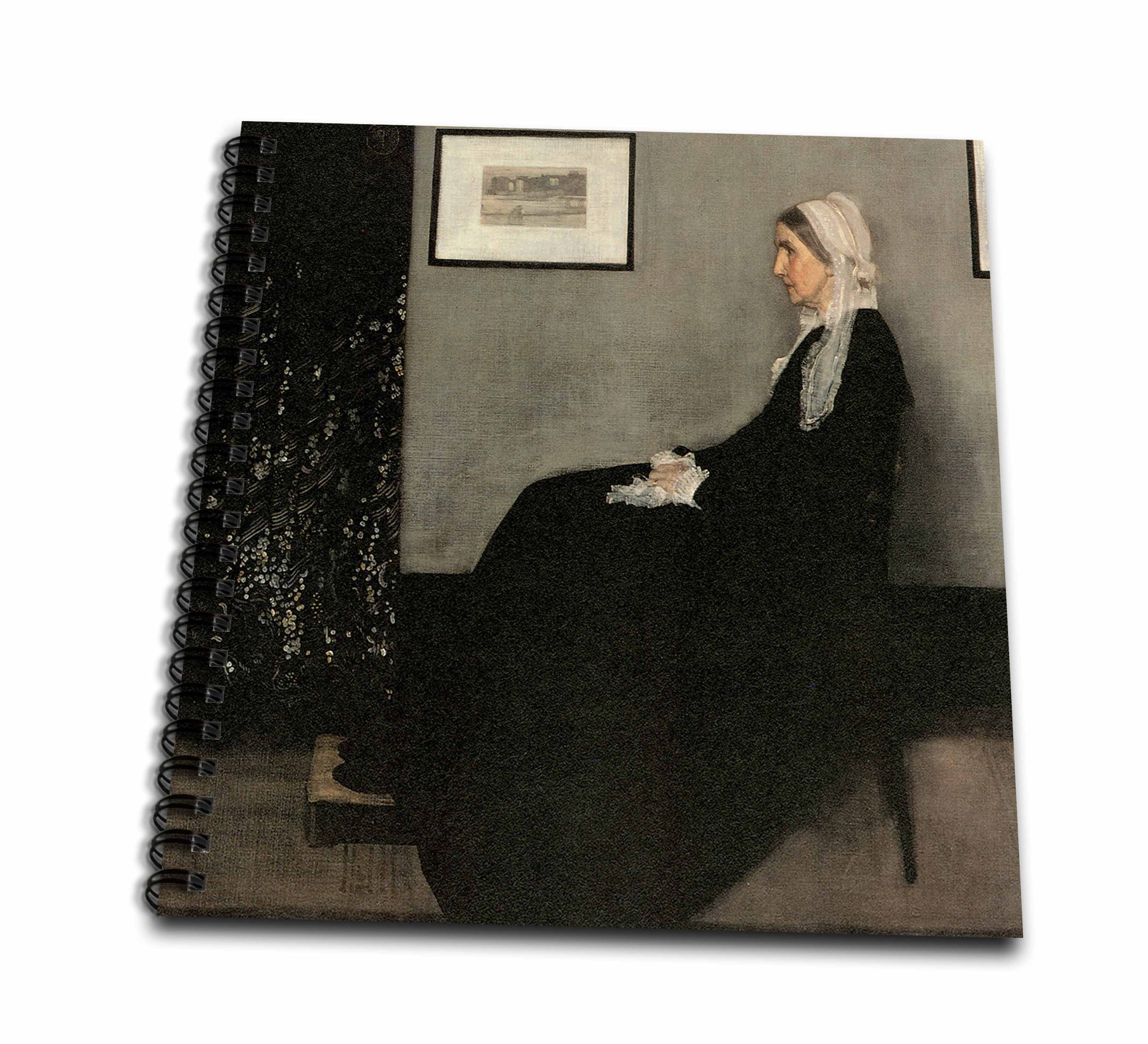 3dRose Whistlers Mother Arrangement in Grey and Black by James Abbott ...