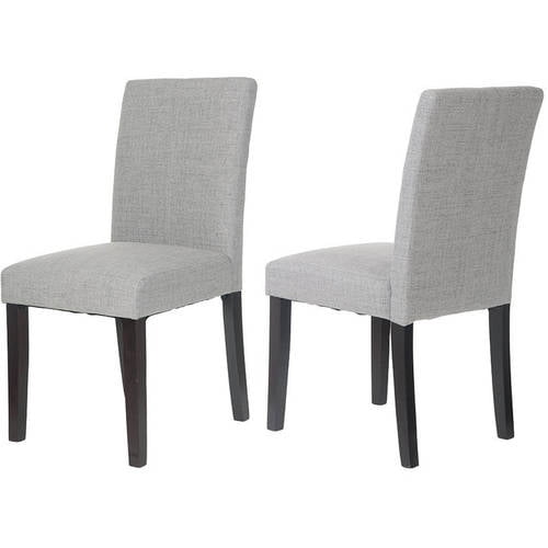 Merax Classic Fabric Dining Chairs with Solid Wood Legs Set of 2 ...