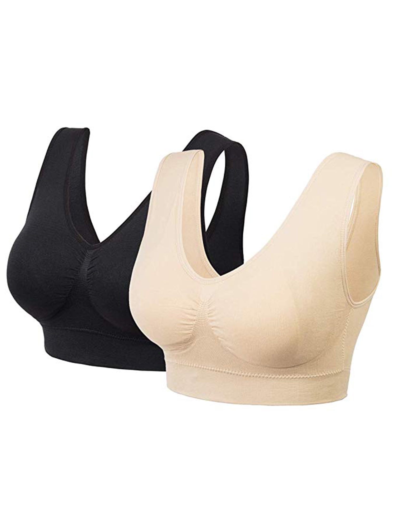 SAYFUT Women's Plus Size Sports Bra 2 Pack of Smooth Comfort Fit ...