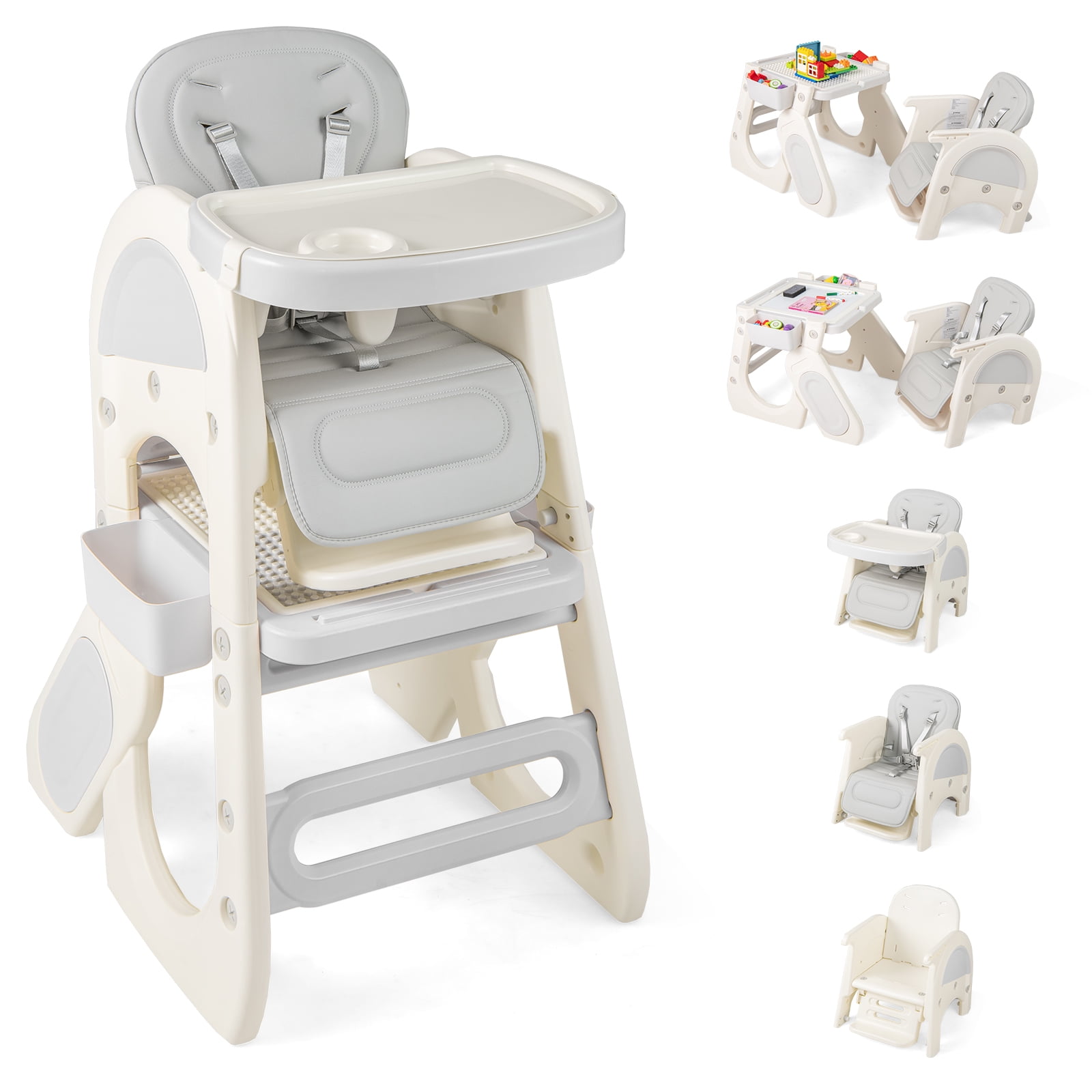 Click here for Gymax Convertible Baby Tall Chair 2-Tier Food Tray... prices