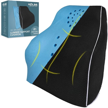 Gel Memory Foam Full Back Support Seat Cushion | Gel Infused ...