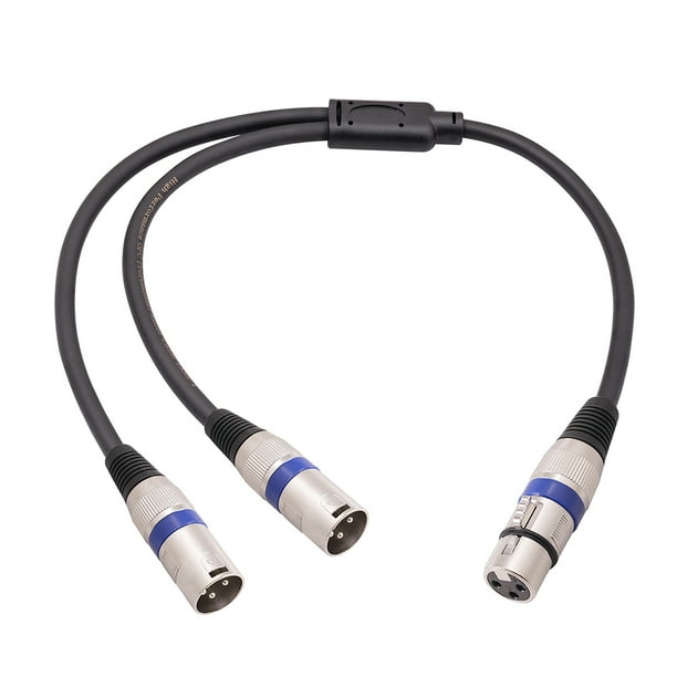 XLR hembra a macho Cable de micrófono Reducción de ruido XLR hembra a doble XLR macho Cable ...