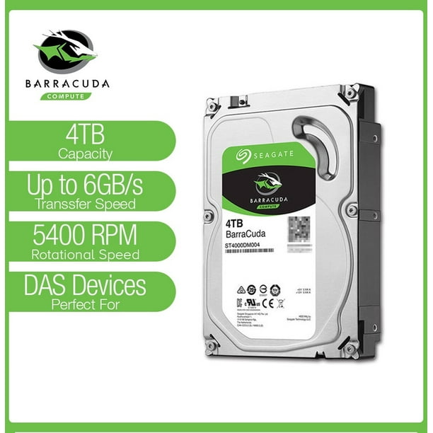 DISCO DURO Seagate BARRACUDA 4TB 3.5 SATA3 5400RPM ST4000DM004 | Bodega Aurrera en línea