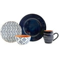 Sahn 16 Piece Stoneware Dinnerware Set, Blue - Walmart.com