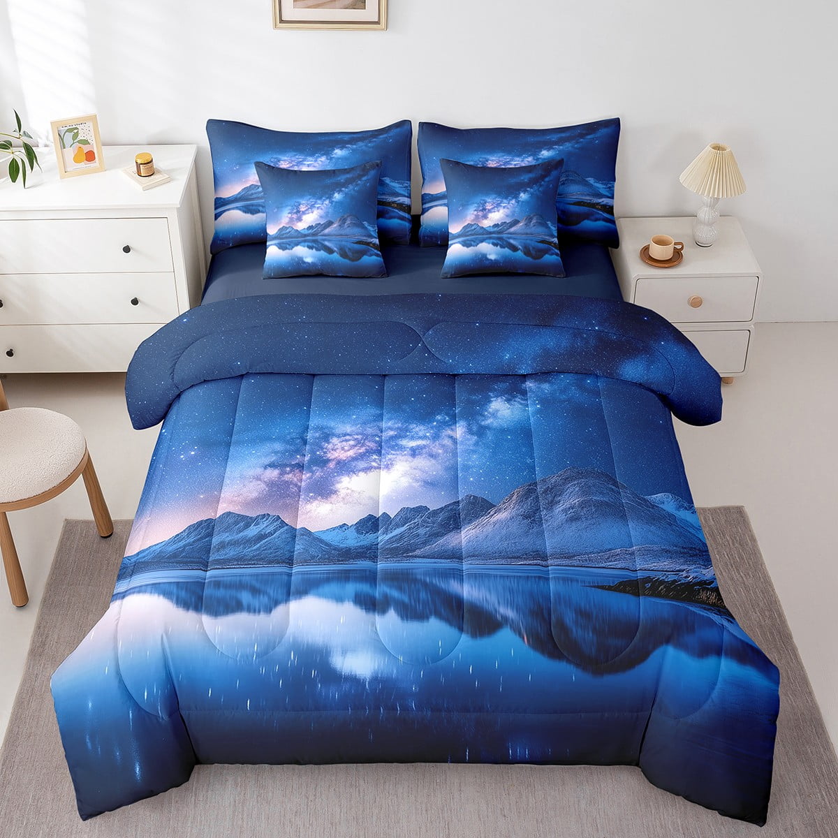 Click here for Yst Galaxy Bed In A Bag Queen Comforter Set 7 Piec... prices