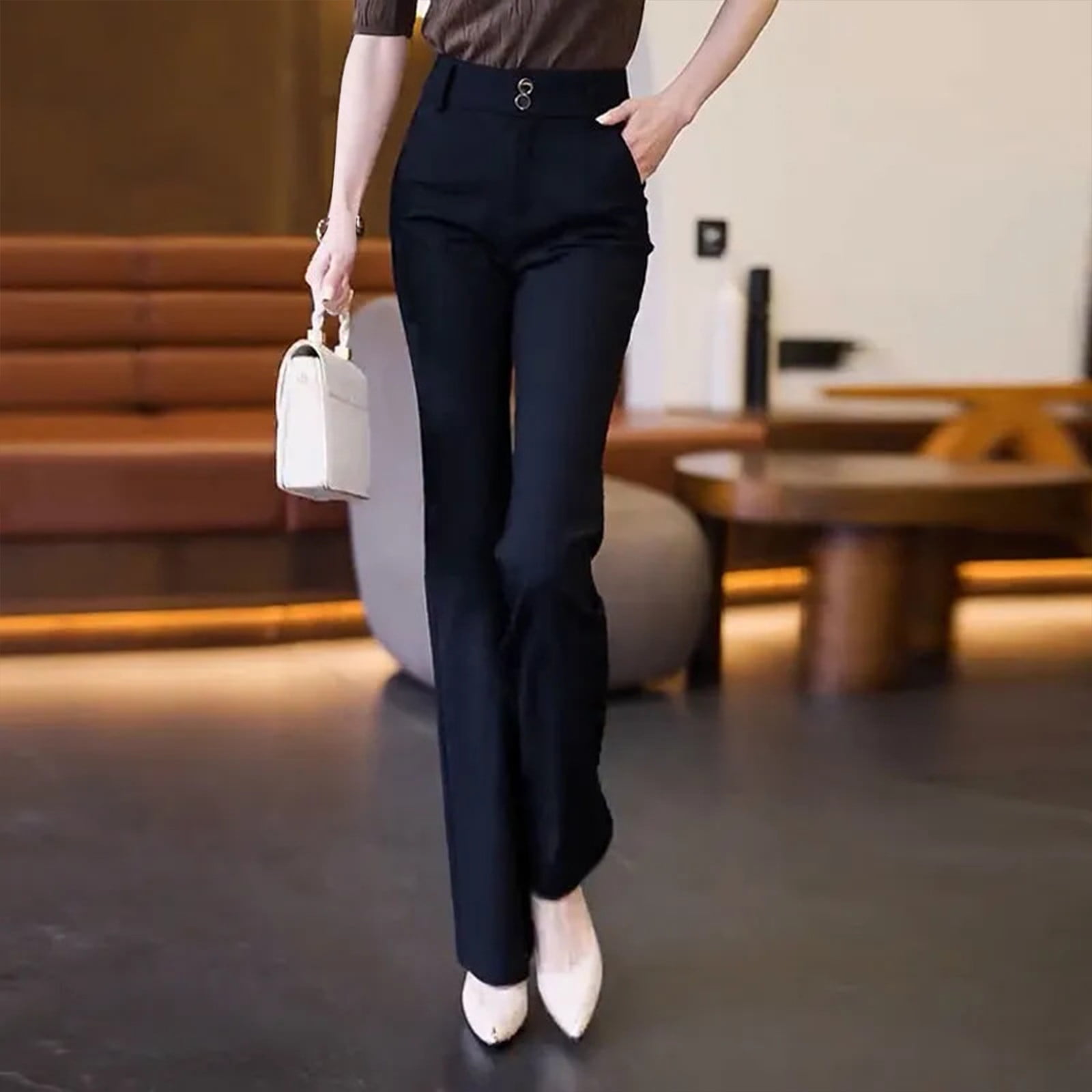 HUPOM Handerpants Gloves Cargo Pants Track Pants High Waist Rise Full ...