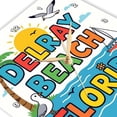 3drose, Colorful Text Delray Beach Florida. Palm, Boat, Sun and Seagull ...