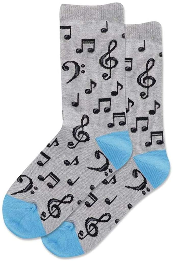 Hot Sox Kids Musical Notes Crew Socks, S/M, Grey Heather - Walmart.com