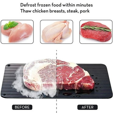 Tebru Food Thawing Tray, Thaw Tray,Metal Aluminum Fast Safe Food Meat ...